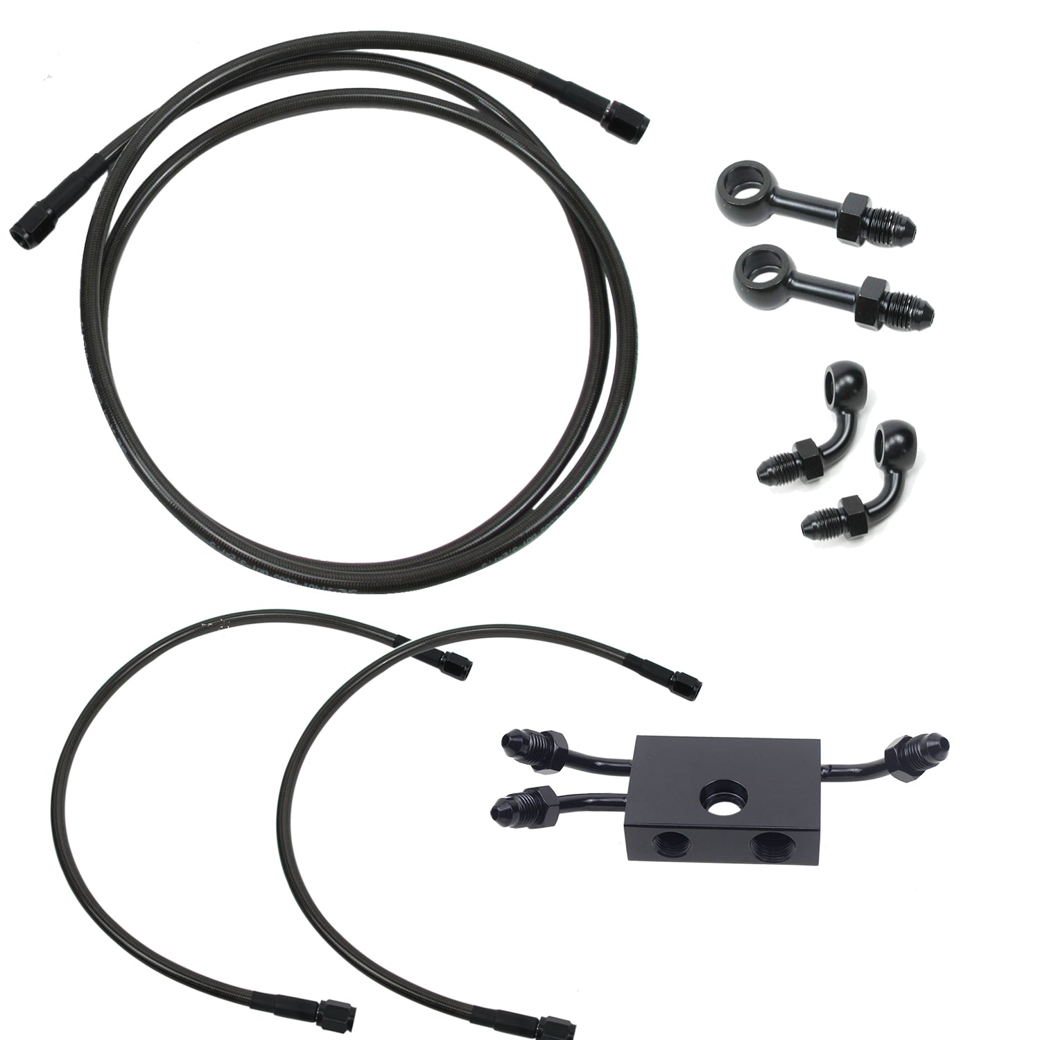 Smoky Black Brake Lines Kit for Harley Davidson 12-17 Dyna Models with ...