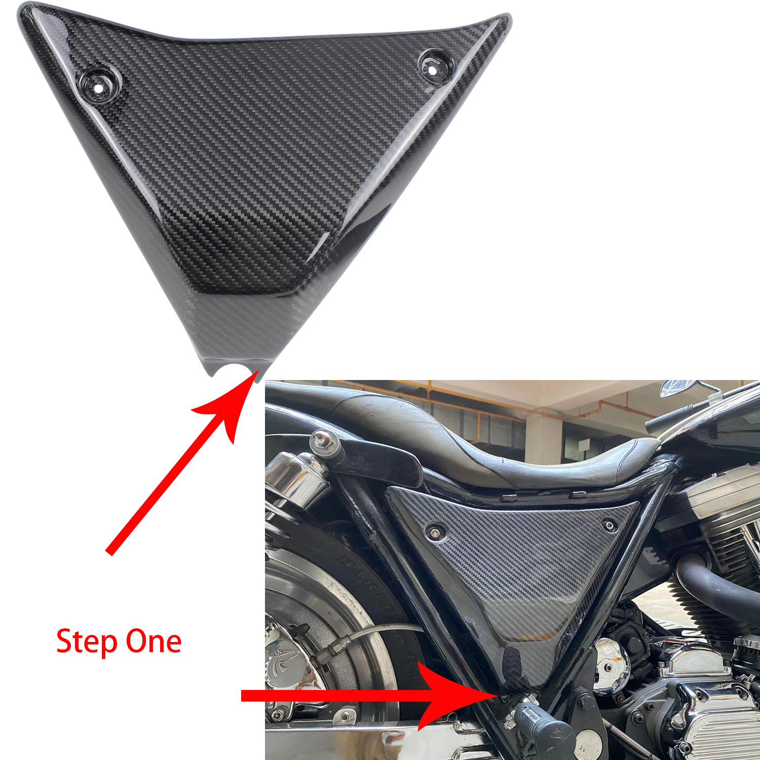 Carbon Fiber Side Covers for Harley Davidson FXR | POWERJAMES MOTOR
