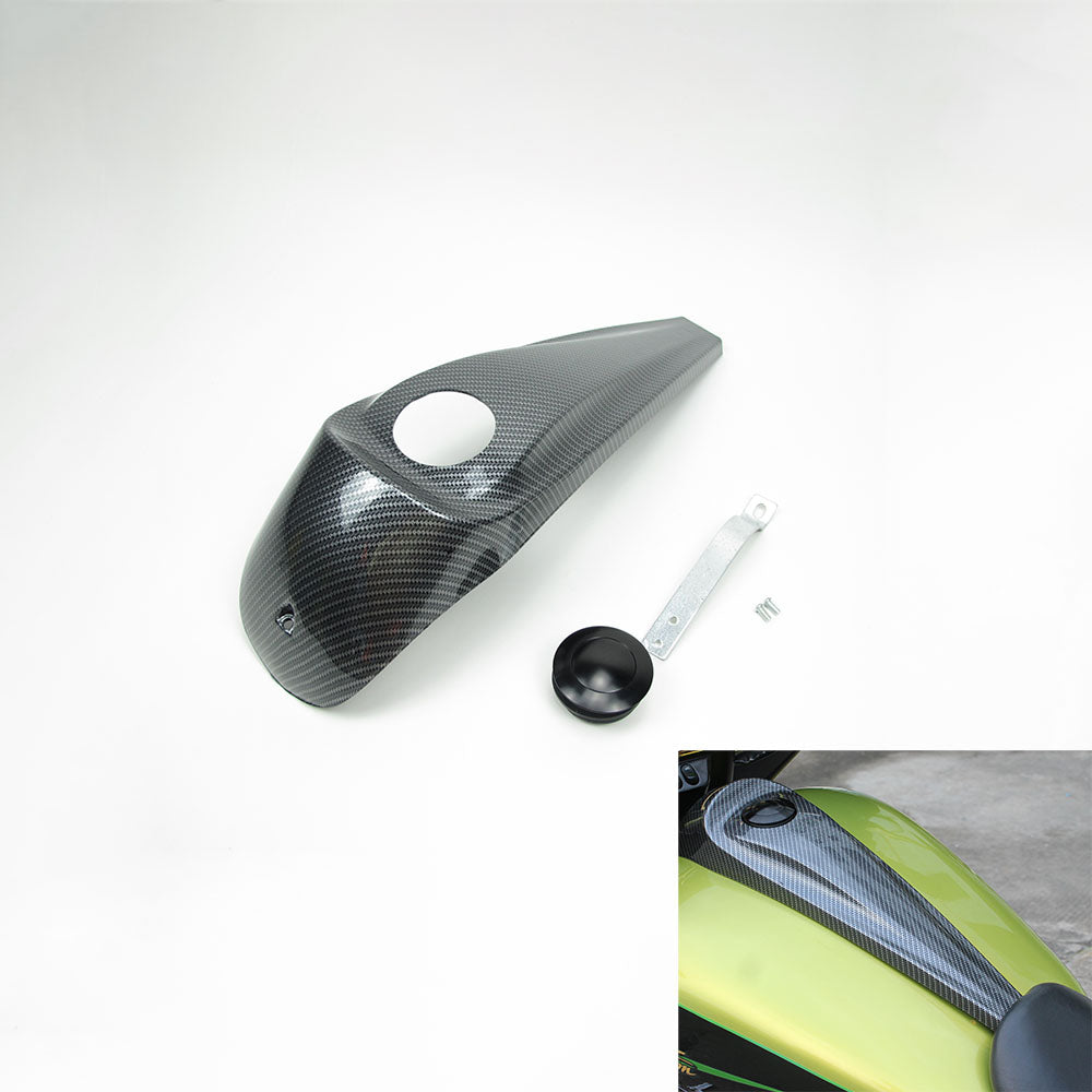 Carbon Fiber Gas Tank Panel Cover with Cap- Black | POWERJAMES MOTOR